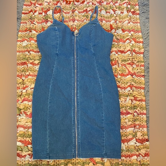 iris | Dresses | Iris Denim Full Front Zip Dress | Poshmark